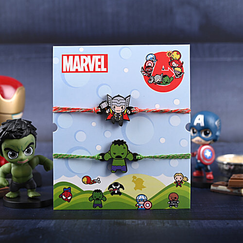 Buy Marvel The Hulk & Mighty Thor Rakhi Set - DA 74 Online at Best ...