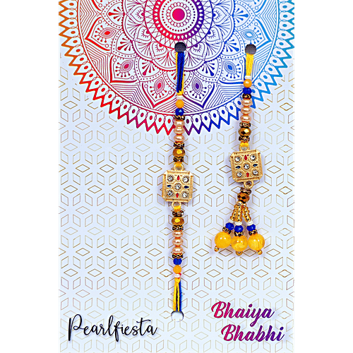 Buy Pearlfiesta Beautiful Designer Bhaiya Bhabhi Rakhi Set - Lumba ...