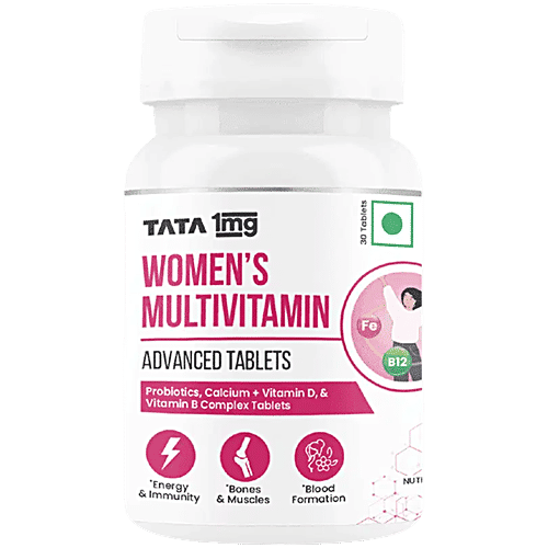 Buy Tata 1mg Womens Multivitamin Veg Tablet With Zinc, Vitamin C ...