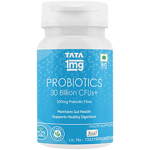Buy Tata 1mg Probiotics 30 Billion CFUs+ Capsule With Prebiotic Fibre ...