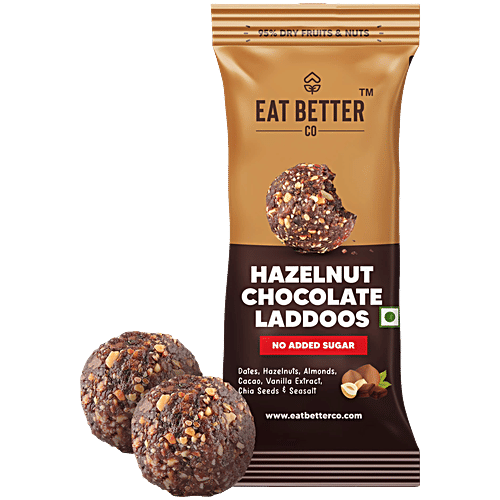 Buy Eat Better Co Hazelnut & Chocolate Laddoos - No Added Sugar, 95% ...