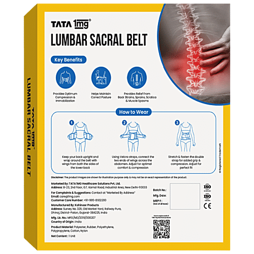Buy Tata 1mg Lumbar Sacral Belt For Lower Back Support Universal Online ...