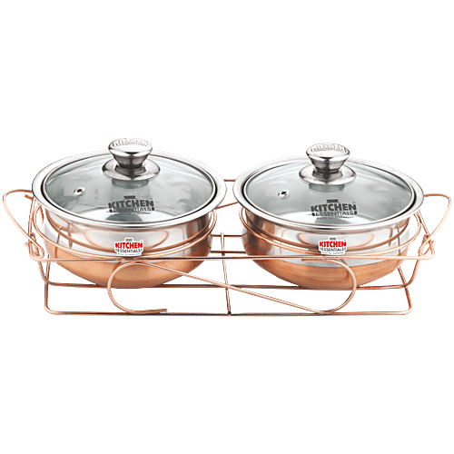 Buy Kitchen Essentials Stainless Steel Copper Bottom Handi - With Glass ...