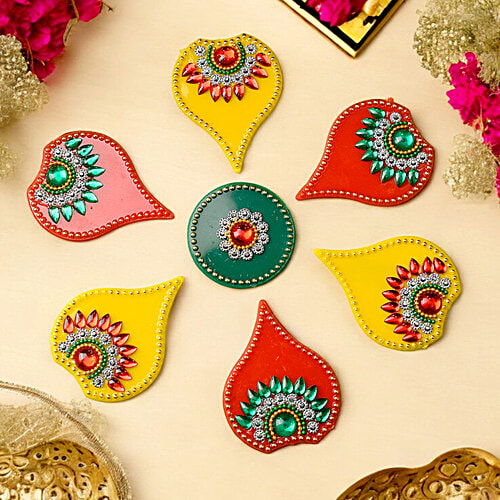 Buy Satvik Petal Shaped Rangoli Acrylic Sticker Design - D2 Online at ...