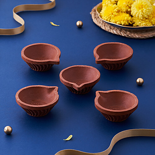 Buy Daivya Sparsh by bigbasket Terracotta Charm Festive Diya/Akhand ...