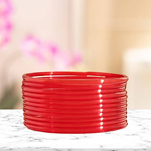 Buy Pearlfiesta Glass Bangles - Red, Size 6.60 Online at Best Price of ...