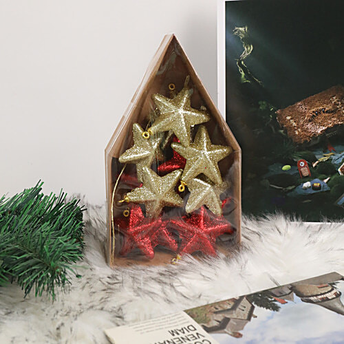 Buy DP Christmas Tree Small Hanging Stars - Golden & Red Online at Best ...