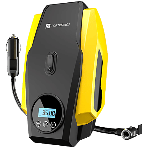Buy Portronics Vayu Lite Portable Tyre Inflator - 2.7 m Cord, Black Online at Best Price of Rs ...