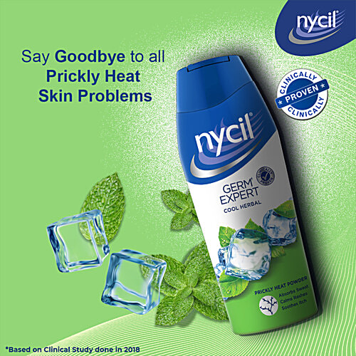 Buy Nycil Germ Expert Prickly Heat Powder - Cool Herbal Online at Best ...