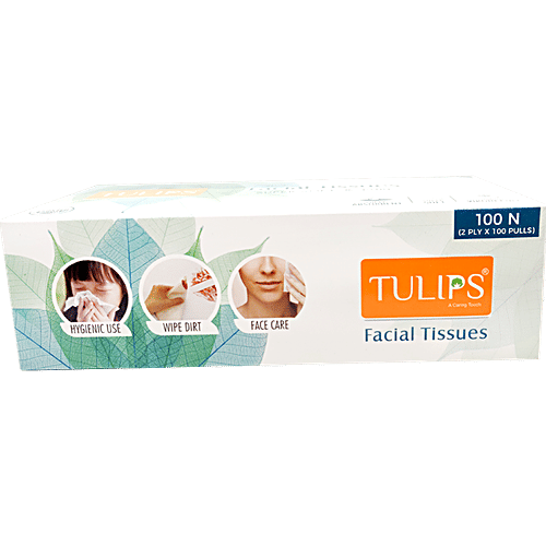 Buy Tulips Facial Dry Tissue Paper - Super Soft, Super Absorbent & 100% ...
