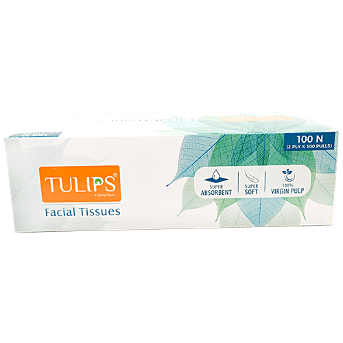 Buy Tulips Facial Dry Tissue Paper - Super Soft, Super Absorbent & 100% ...