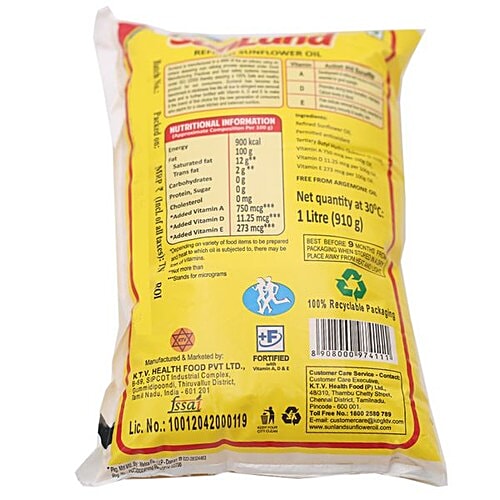 Buy Sunland Refined Sunflower Oil 1 Ltr Pouch Online at the Best Price ...
