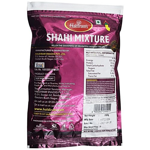 Buy Haldirams Namkeen Shahi Mixture Del 200 Gm Pouch Online at the Best Price of Rs 106 - bigbasket