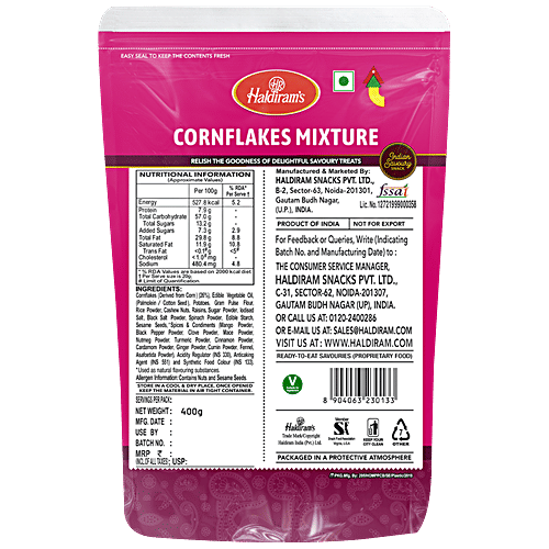 Buy Haldirams Namkeen Cornflakes Mixture Del 400 Gm Pouch Online at the Best Price of Rs 151 ...