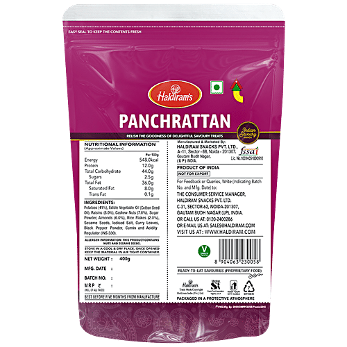 Buy Haldirams Namkeen Panchrattan Del 400 Gm Pouch Online at the Best Price of Rs 191 - bigbasket
