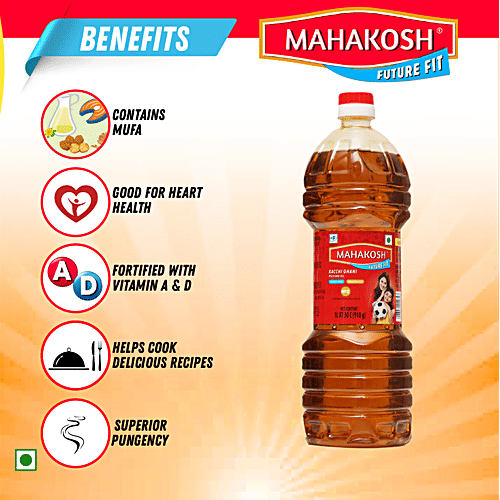 Buy Mahakosh Kachi Ghani Mustard Oil 1 Ltr Can Online at the Best Price ...