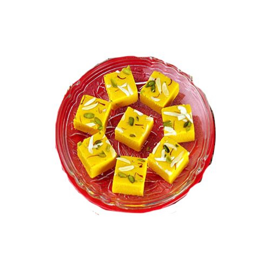 Buy Purohit Sweets Namkeen Sweet Kesar Vanilla Barfi 1 Kg Online at the ...