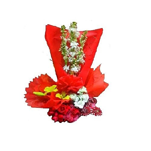 Buy Naagar Flora Model town Flower Bouquet - Rose, Lilly, Rajnigandha ...