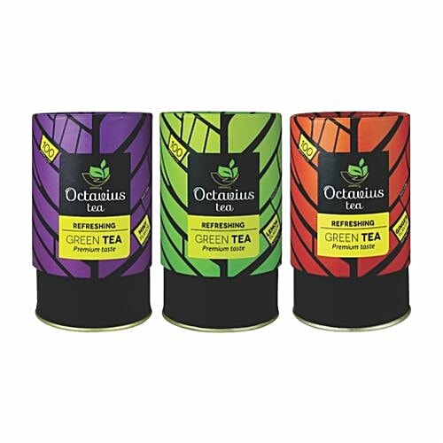 Buy Octavius Tea Flavoured Green Whole Tea Leaf In Vibrant Gift Cans ...