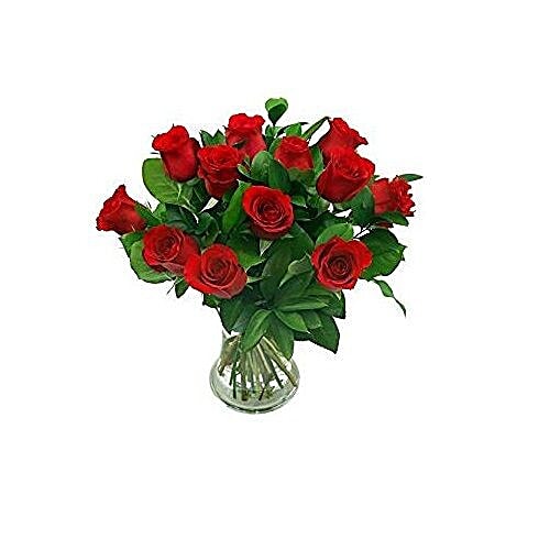 Buy 80 Rose Garden Flower Bouquet - Fiery Red Online at Best Price of ...