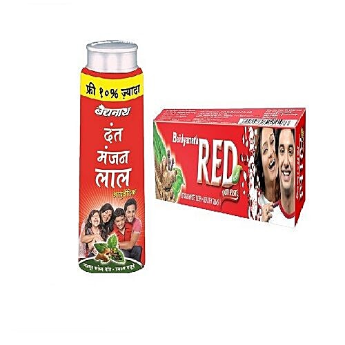 Buy Baidyanath Red Tooth Paste+Dant Manjan Lal (Powder ) Online at Best ...