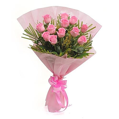 Buy Bengal Blooms Flower Bouquet - 12 Pink Magic, Roses Online at Best ...