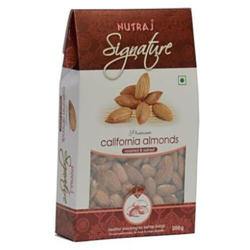 Buy Nutraj Dry Fruits Signature Roasted Salted California Almonds Vacuum Pack 200 Gm Online at ...