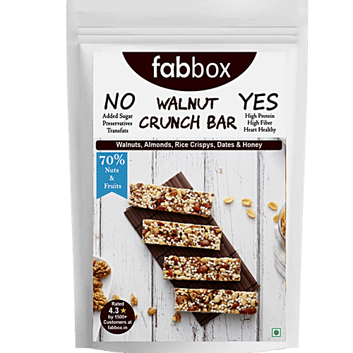 Buy Fabboxin Health Bar Walnut Crunch 60 Gm Online At Best Price of Rs ...