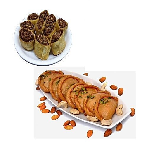 Buy Kaka Halwai Snacks Combo - Bhakarwadi (500Gm) & Gujiya (500Gm ...