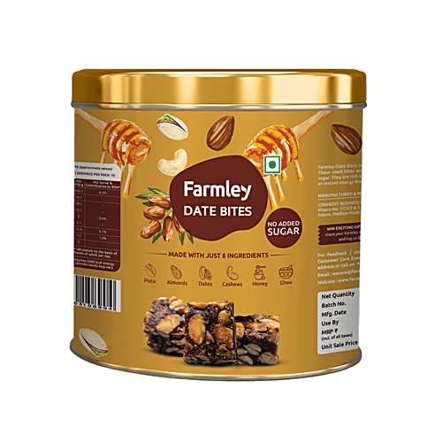 Buy Farmley Date Bites Dry Fruits Barfi - Almonds, Cashews, Dates ...
