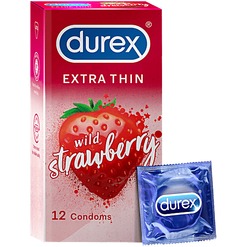 Buy Durex Extra Thin Condoms - Wild Strawberry Flavoured Online at Best Price of Rs 184.14 ...