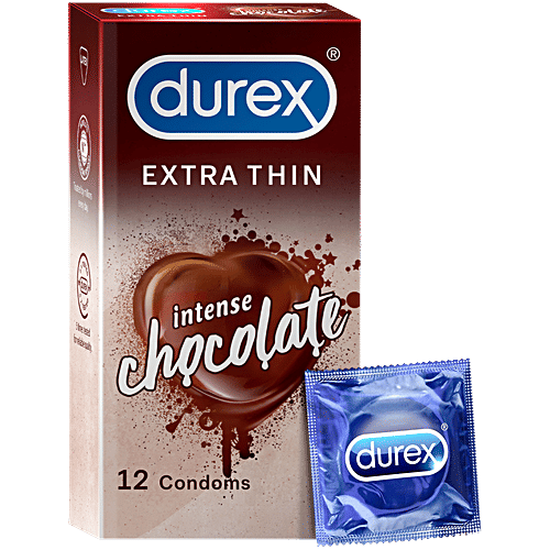 Buy Durex Extra Thin Condoms - Intense Chocolate Flavoured Online at Best Price of Rs 138.6 ...