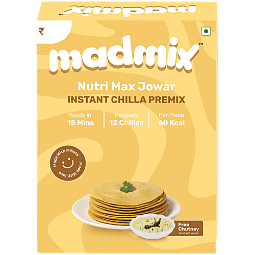 Buy Madmix Nutri Max Jowar Instant Chilla Premix - With Free Chutney ...