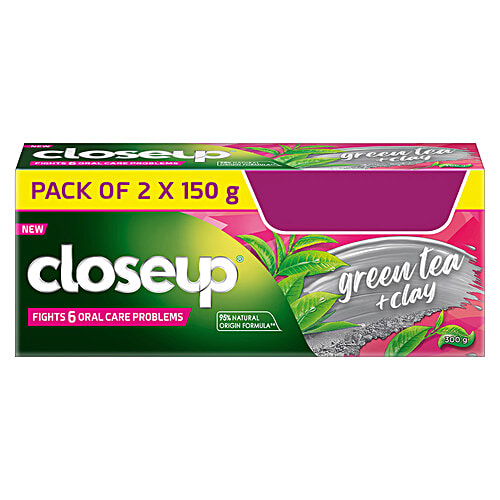 Buy Closeup Green Tea & Clay Toothpaste Fights 6 oral care problems ...