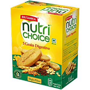 Buy Britannia NutriChoice 5 Grain Digestive Multigrain Biscuits - High ...