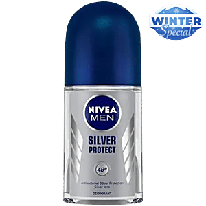 Buy NIVEA Deodorant Roll-On, Silver Protect, Antibacterial Odour ...