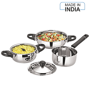 Buy Bergner Tripro Triply Stainless-Steel Cookware Set, Tea Pan 16cm ...