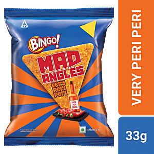 Buy Bingo Mad Angles - Very Peri Peri, Corn-Based, Spicy Crunchy Chips ...