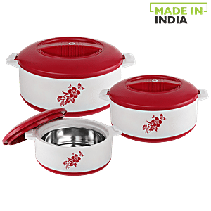 Buy Cello Casserole Set - Inner Steel, Insulated, Beige, Chef Online at ...