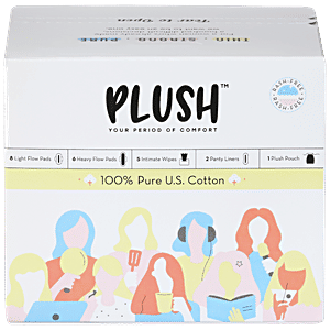Buy Plush 100% Pure US Cotton Ultra-Thin Rash Free Natural Sanitary ...