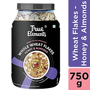 Buy True Elements Whole Wheat Flakes - Honey & Almonds, Dietary Fibre ...