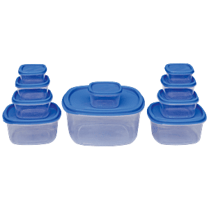 Buy Princeware Plastic Container Set Square - Airtight, 5657C1, Green ...