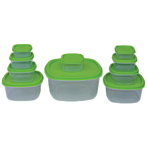 Buy Princeware Plastic Container Set Square - Airtight, 5657C1, Orange ...