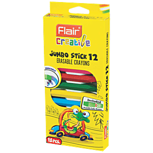 Buy Flair Creative Jumbo Stick Erasable Crayons - Pigmented, Non Flaky ...