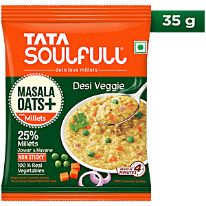 Buy Tata Soulfull Masala Oats+ - With Millets, Real Veggies, Desi ...