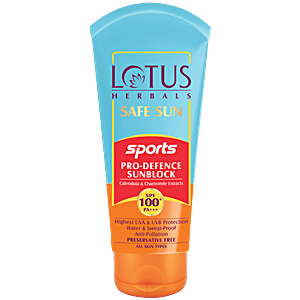 Buy Lotus Herbals Safe Sun Sports Pro-Defence Sunblock - SPF 100+, PA ...