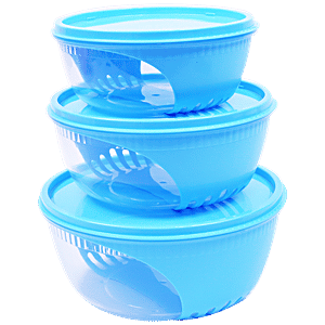 Buy Unica Solo Uno Round Containers Set - Durable, Air Resistant, Blue ...