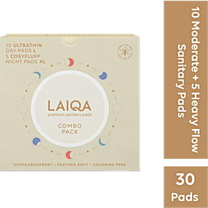 Buy LAIQA Ultra-Soft Day & Night Sanitary Pads - Comfy Pack, Made With ...