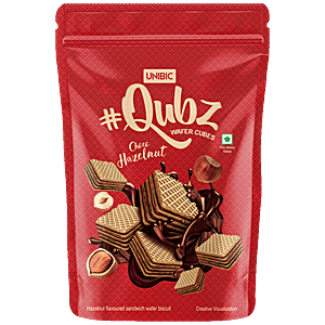 Buy UNIBIC Qubz Wafer Cubes - Choco Hazelnut Sandwich Biscuit Online at ...