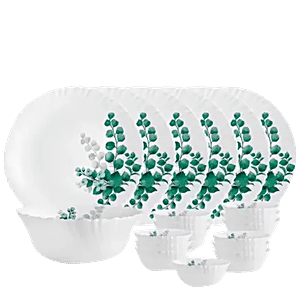 Buy Cello Dinner Set - Opalware, Aqua Leaves, White Online at Best Price of Rs 999 - bigbasket